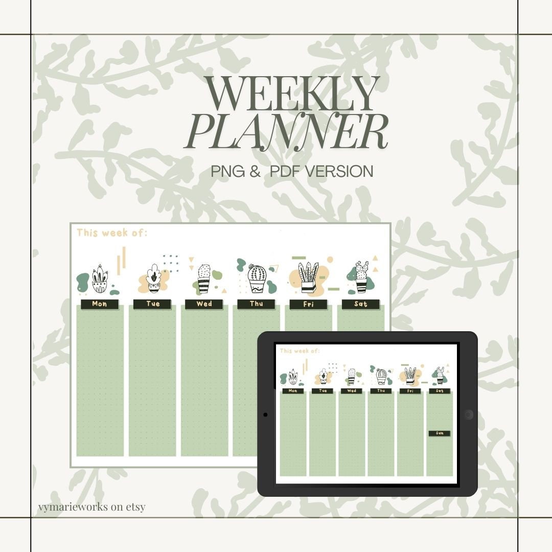 Weekly Planner Bundle Habit Tracker Printable Planner for Productivity ...