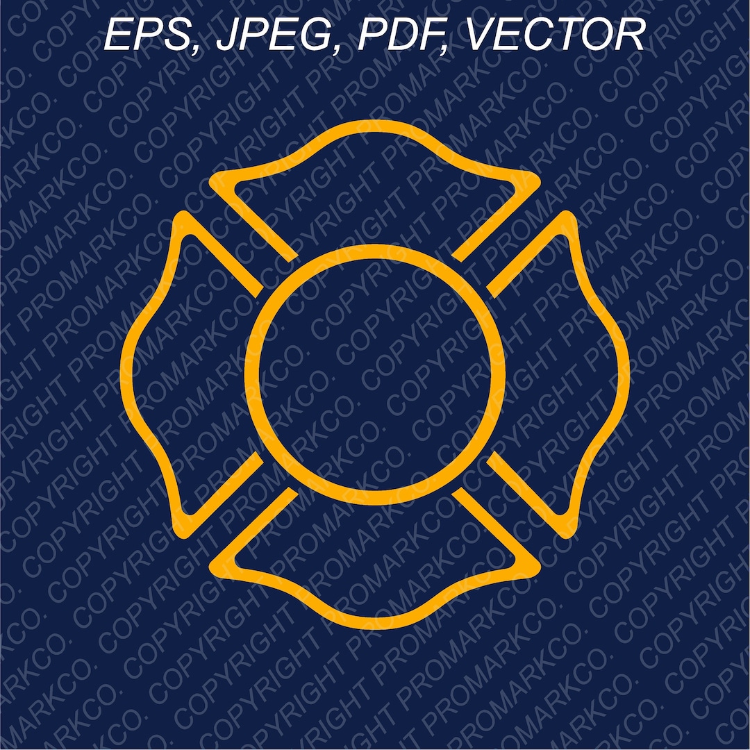 Fire and Maltese Cross Vector Graphic for Vinyl Cutting and Logo Design ...