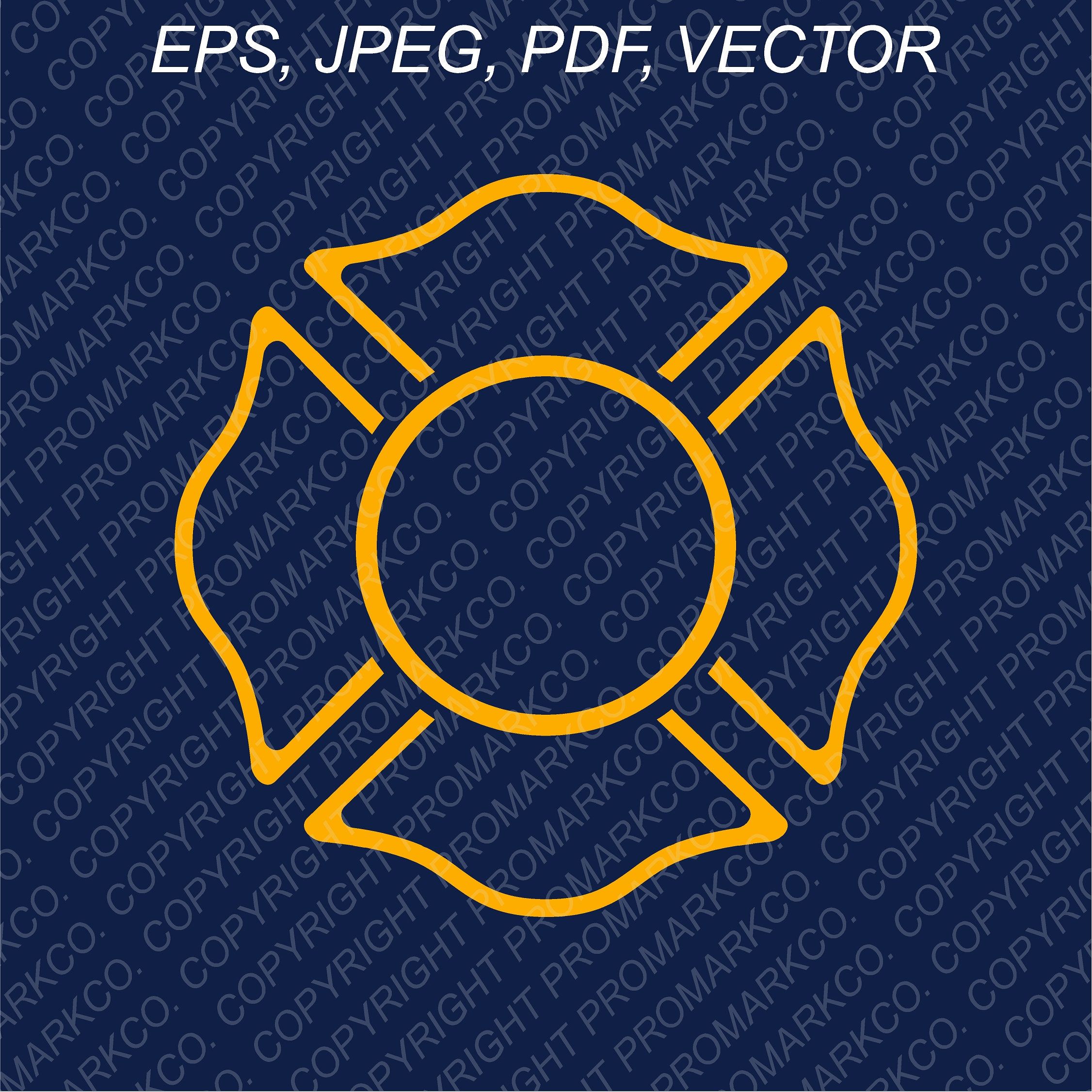 Fire and Maltese Cross Vector Graphic for Vinyl Cutting and Logo Design ...