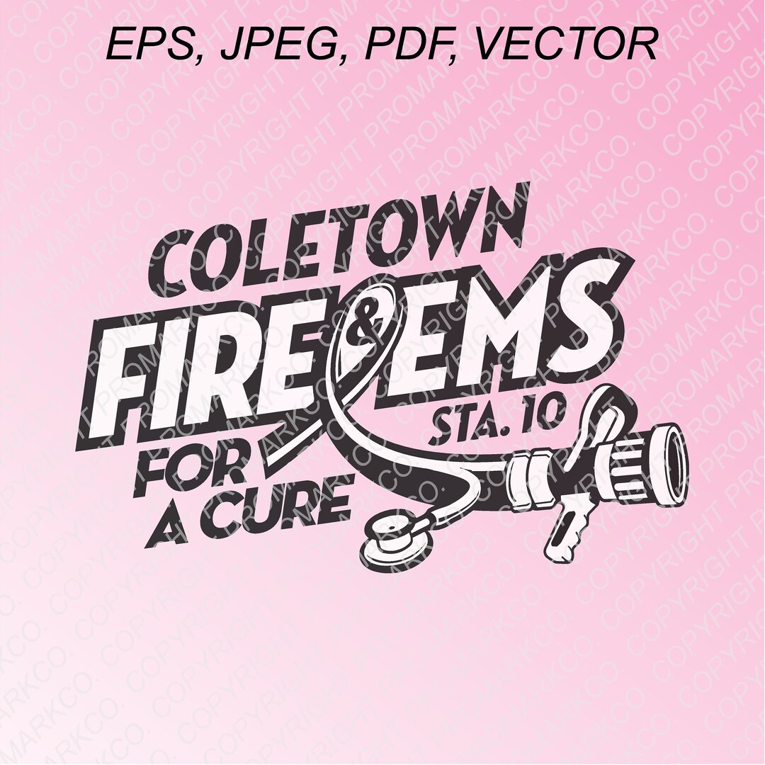 Breast Cancer Awareness Ribbon, Fire, Rescue, EMS, Vector Graphic for ...