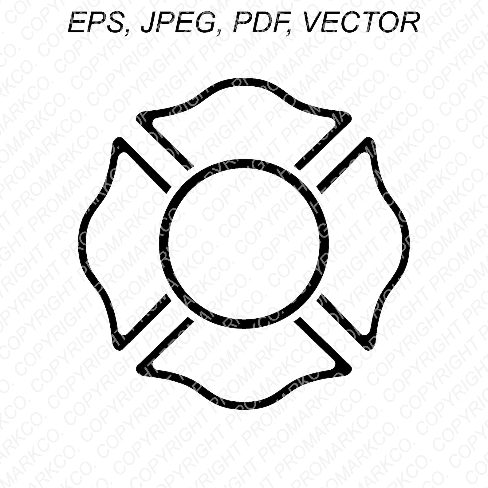 Fire and Maltese Cross Vector Graphic for Vinyl Cutting and Logo Design ...