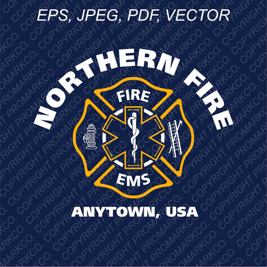 Fire and EMS Vector Graphic for Vinyl Cutting Logo Design - Etsy