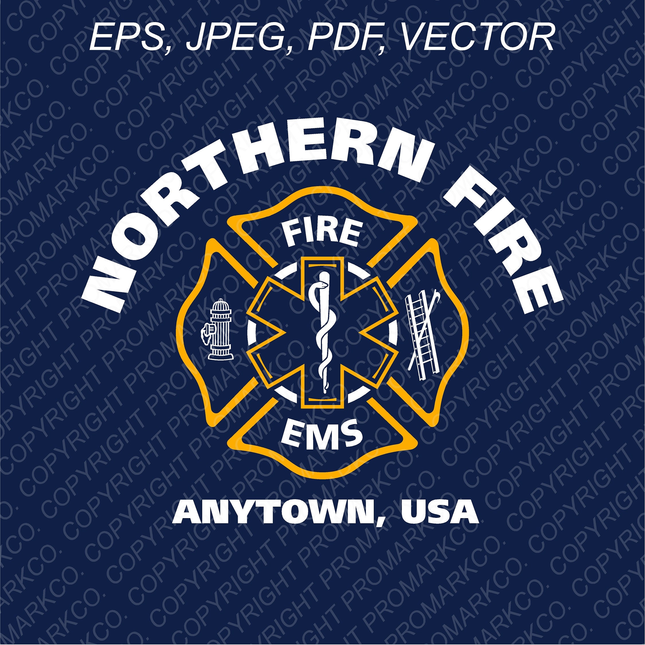 Fire and EMS Vector Graphic for Vinyl Cutting Logo Design - Etsy