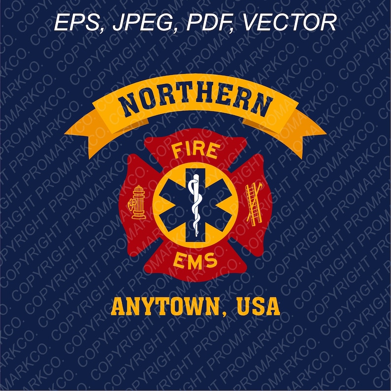 Fire, Rescue, and EMS Vector Graphic for Decals, Vinyl Cutting, and ...