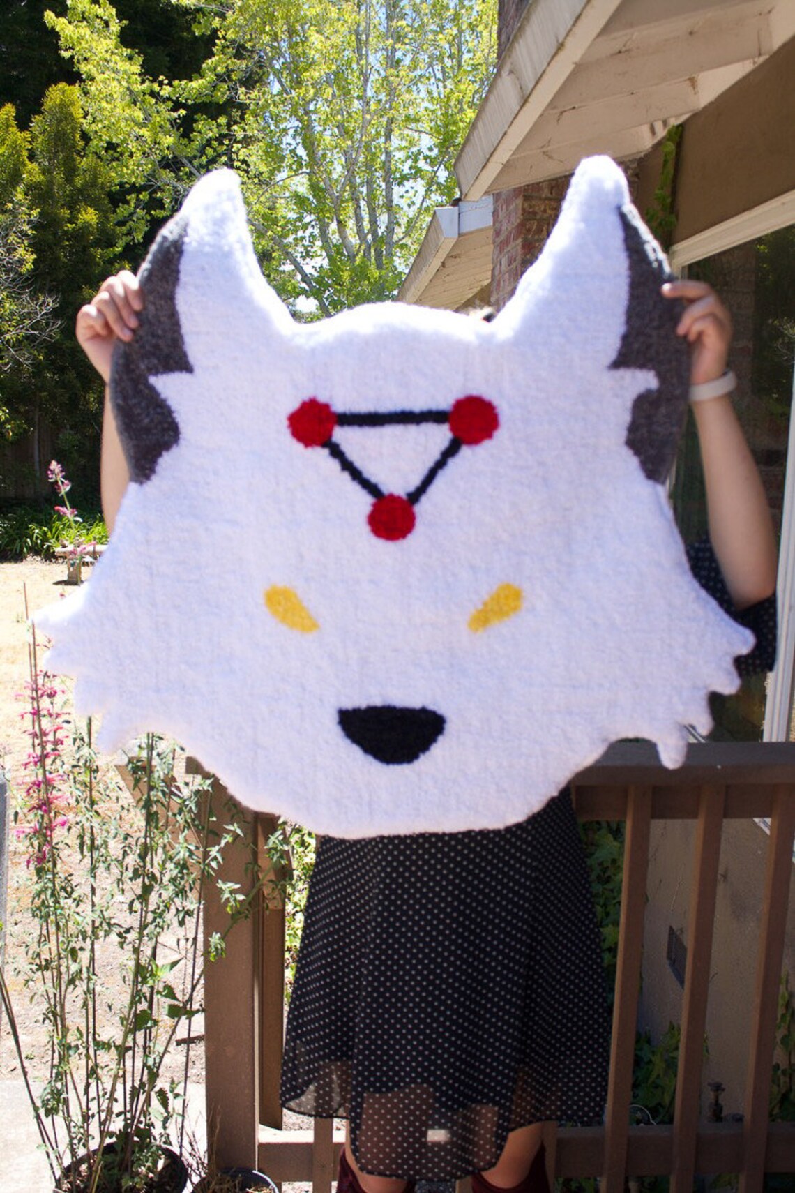 White Shikigami Divine Demon Dog Hand-tufted Rug - Etsy