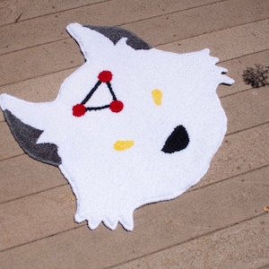 White Shikigami Divine Demon Dog Hand-tufted Rug - Etsy