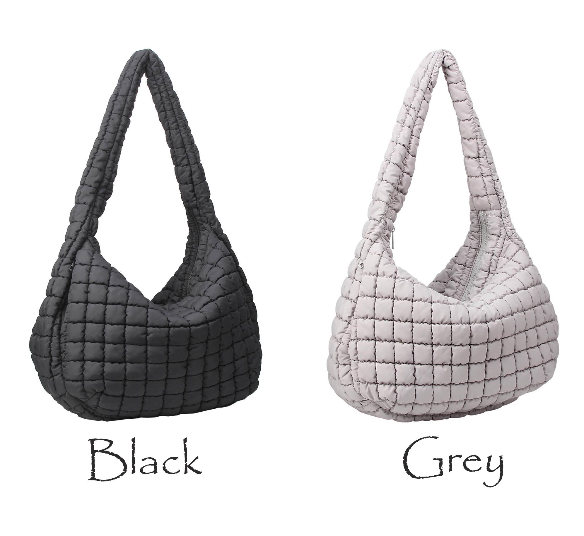 Quilted Cloud Bag: Luxury Padded Nylon Shoulder & Crossbody-large Size ...