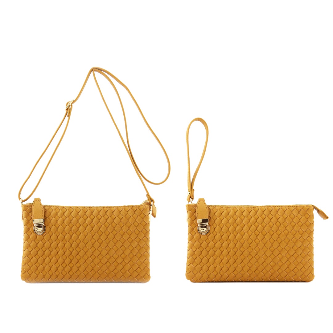 Fashion Woven Three Compartments Crossbody Bag, Everyday Purse With ...