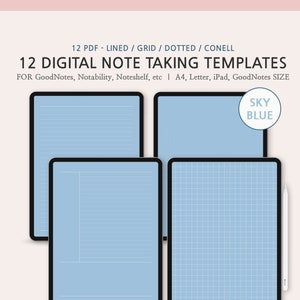 Goodnotes Template, Basic Note Bundle, Digital Note Taking Template ...