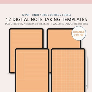 Goodnotes Template, Basic Note Bundle, Digital Note Taking Template ...