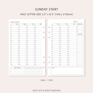 Half Weekly Hourly Planner Printable, Undated Weekly Schedule, Week on ...