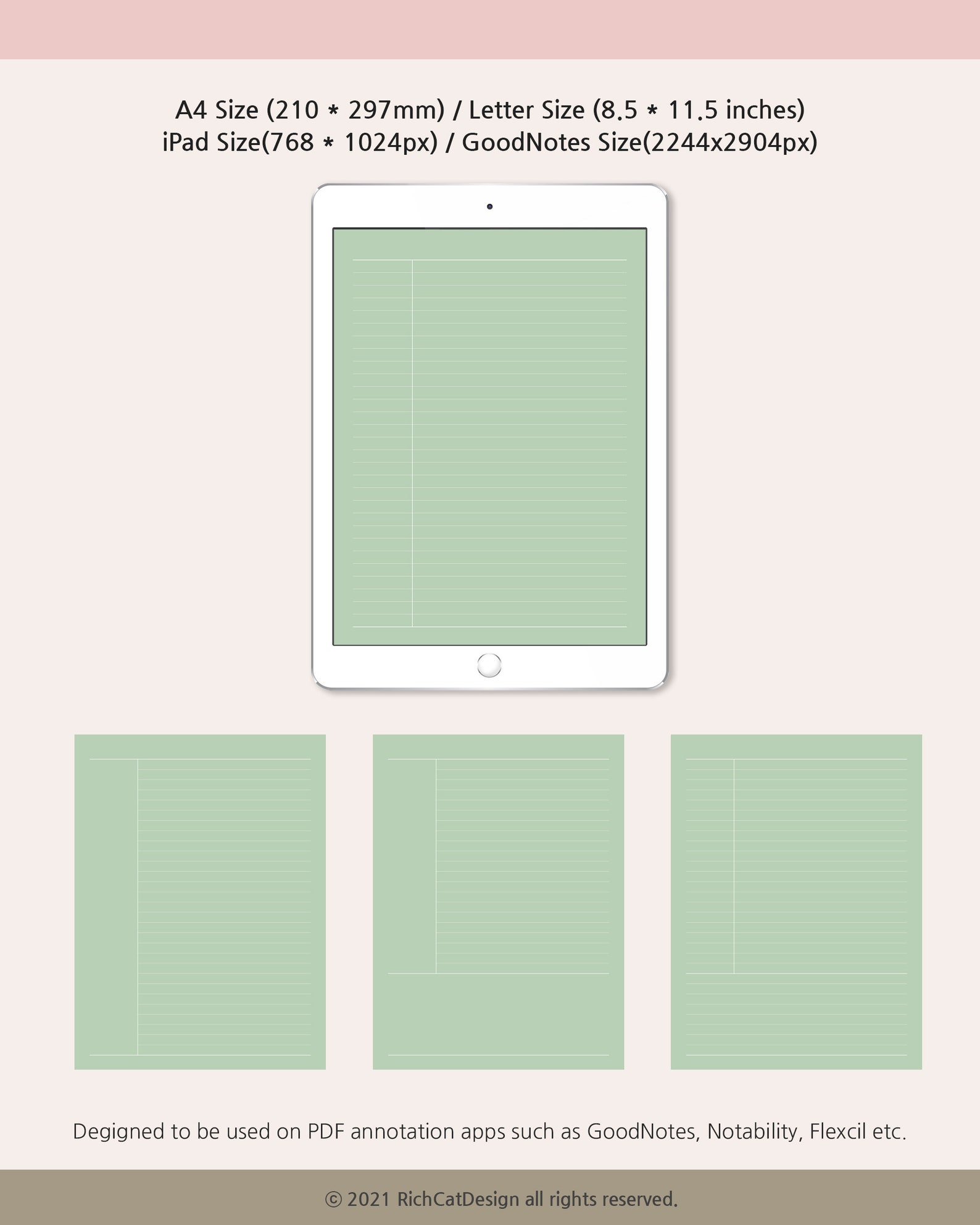 Goodnotes Template, Basic Note Bundle, Digital Note Taking Template ...