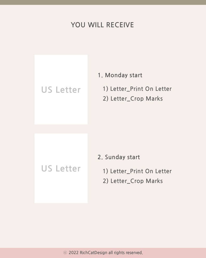 2022 Monthly Planner, Us Letter Calendar, 2022 Calendar Illustration ...