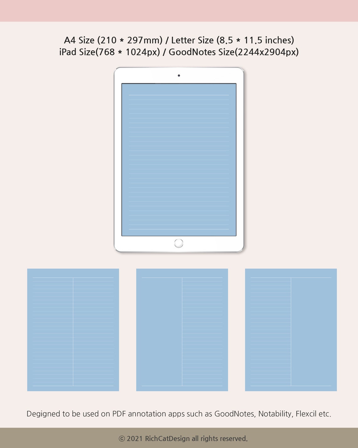 Goodnotes Template, Basic Note Bundle, Digital Note Taking Template ...