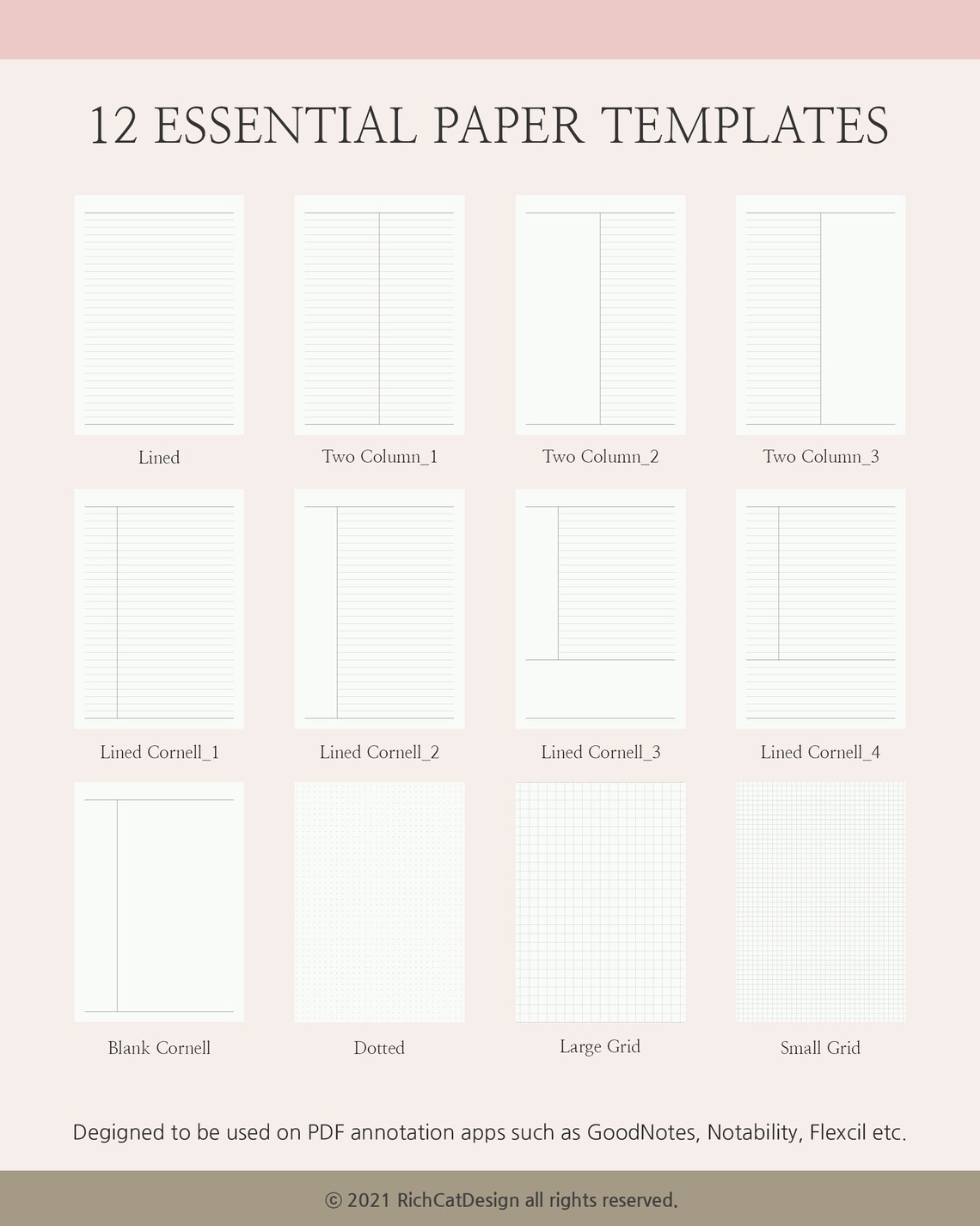 Goodnotes Template, Digital Note Taking Template, Basic Note Bundle ...