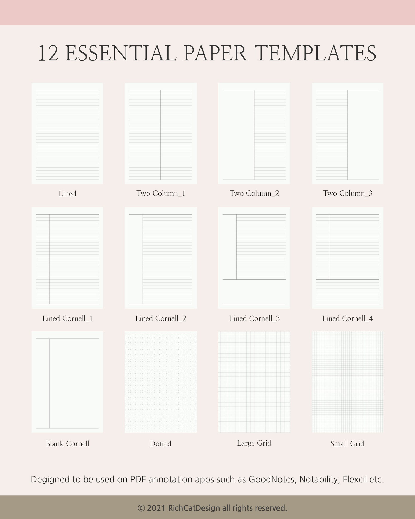 Goodnotes Template, Digital Note Taking Template, Basic Note Bundle ...