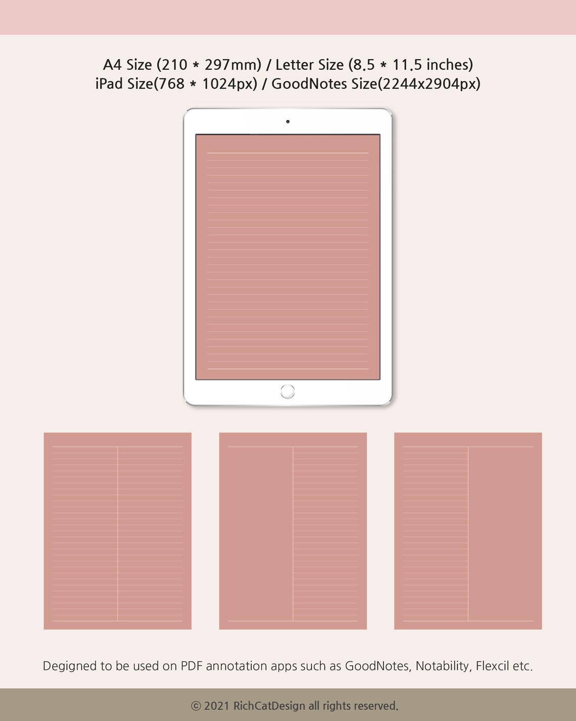 Goodnotes Template Basic Note Bundle Digital Note Taking - Etsy
