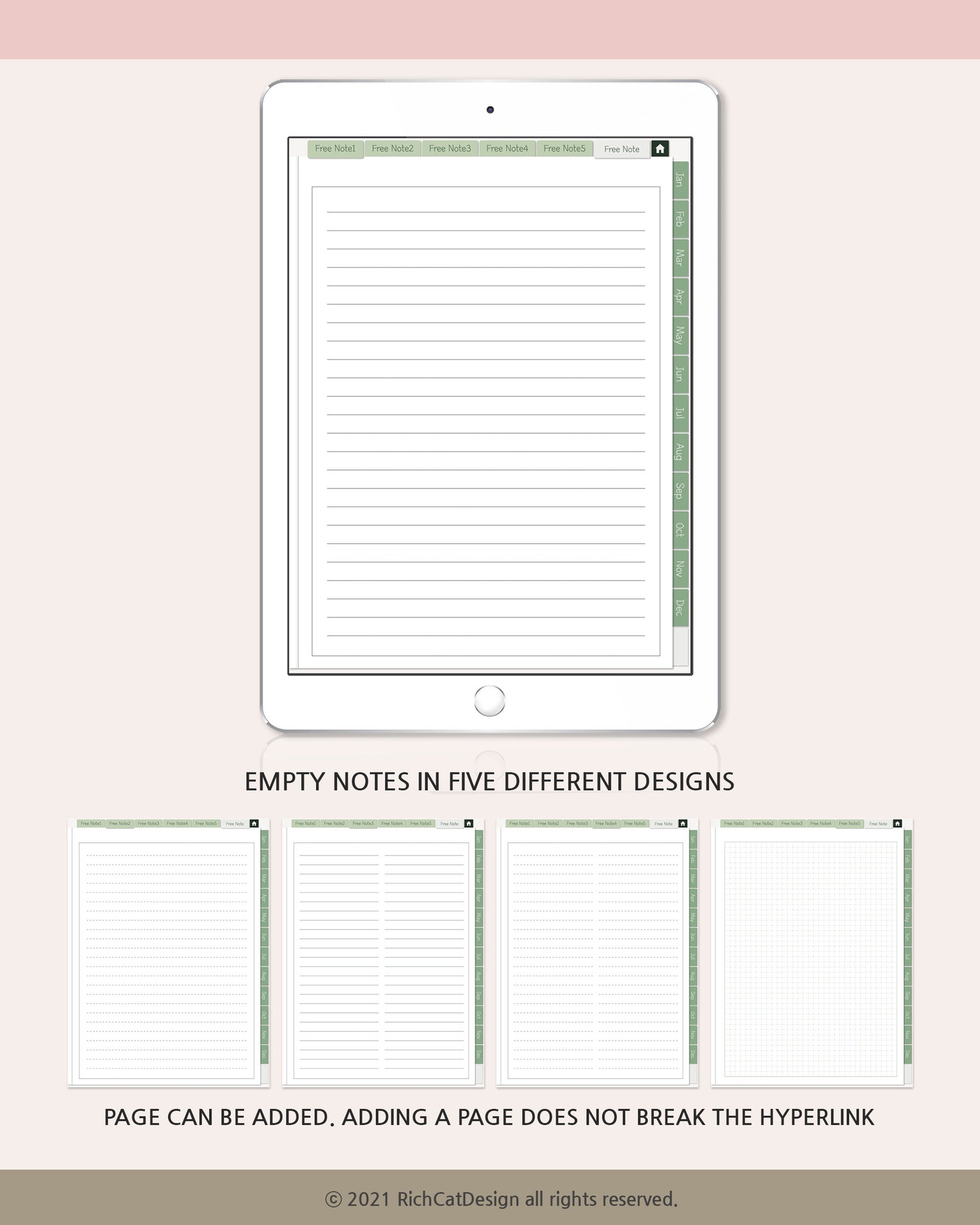 Digital Weekly Planner, Green Digital Planner, Weekly Planner ...