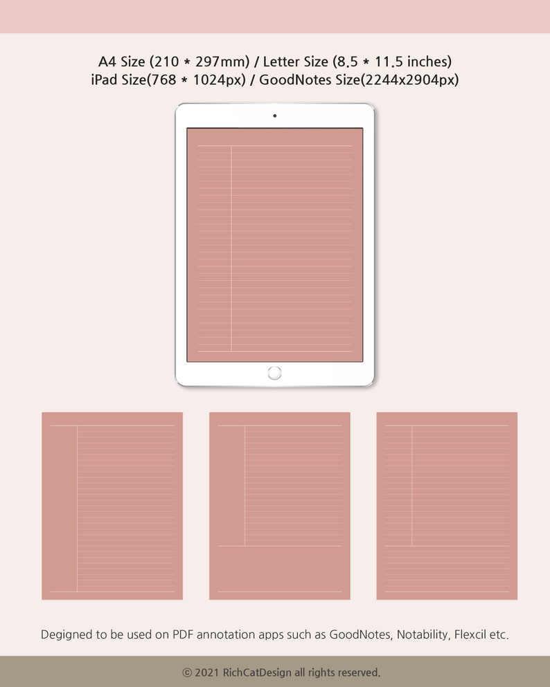Goodnotes Template, Basic Note Bundle, Digital Note Taking Template ...
