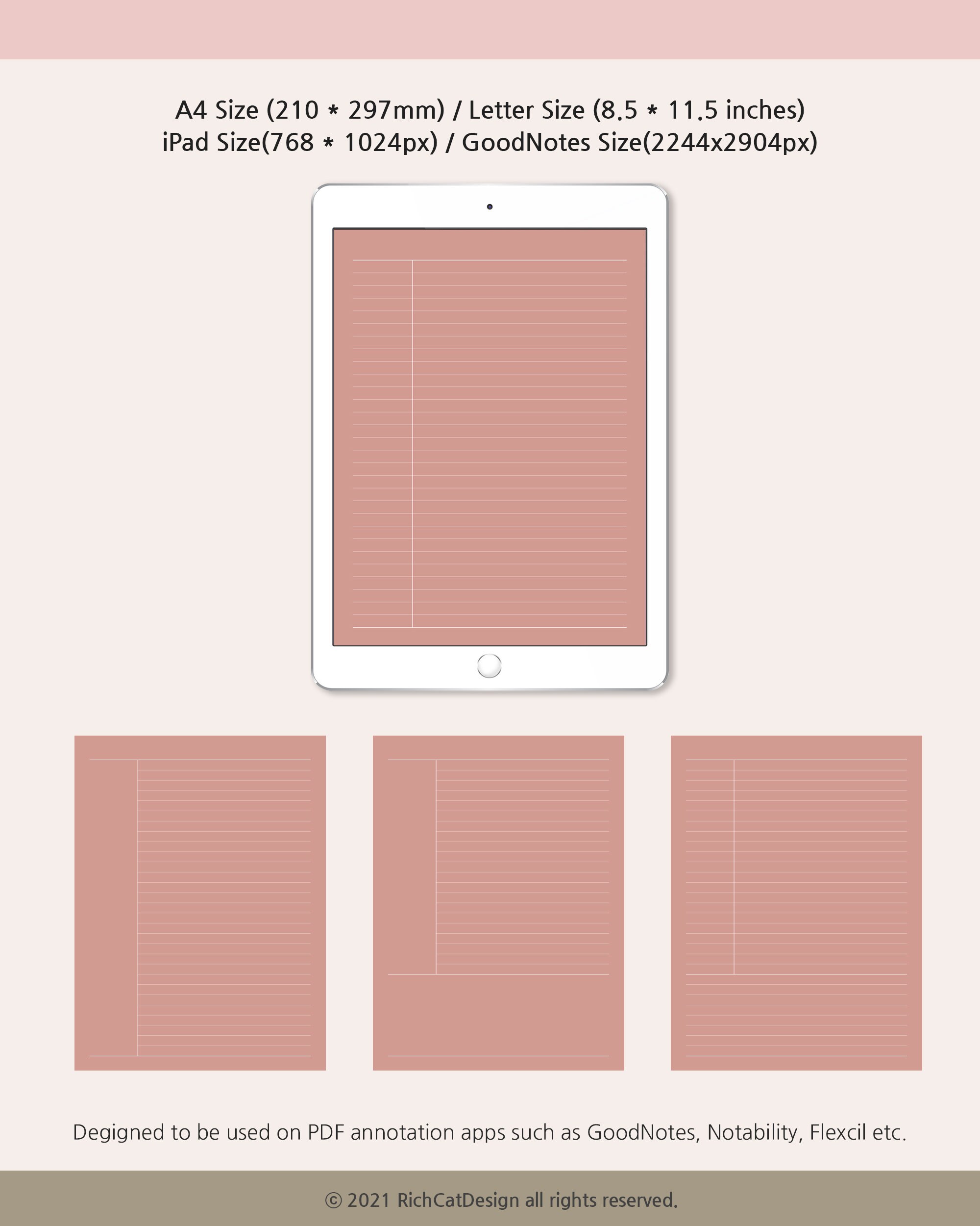 Goodnotes Template Basic Note Bundle Digital Note Taking - Etsy