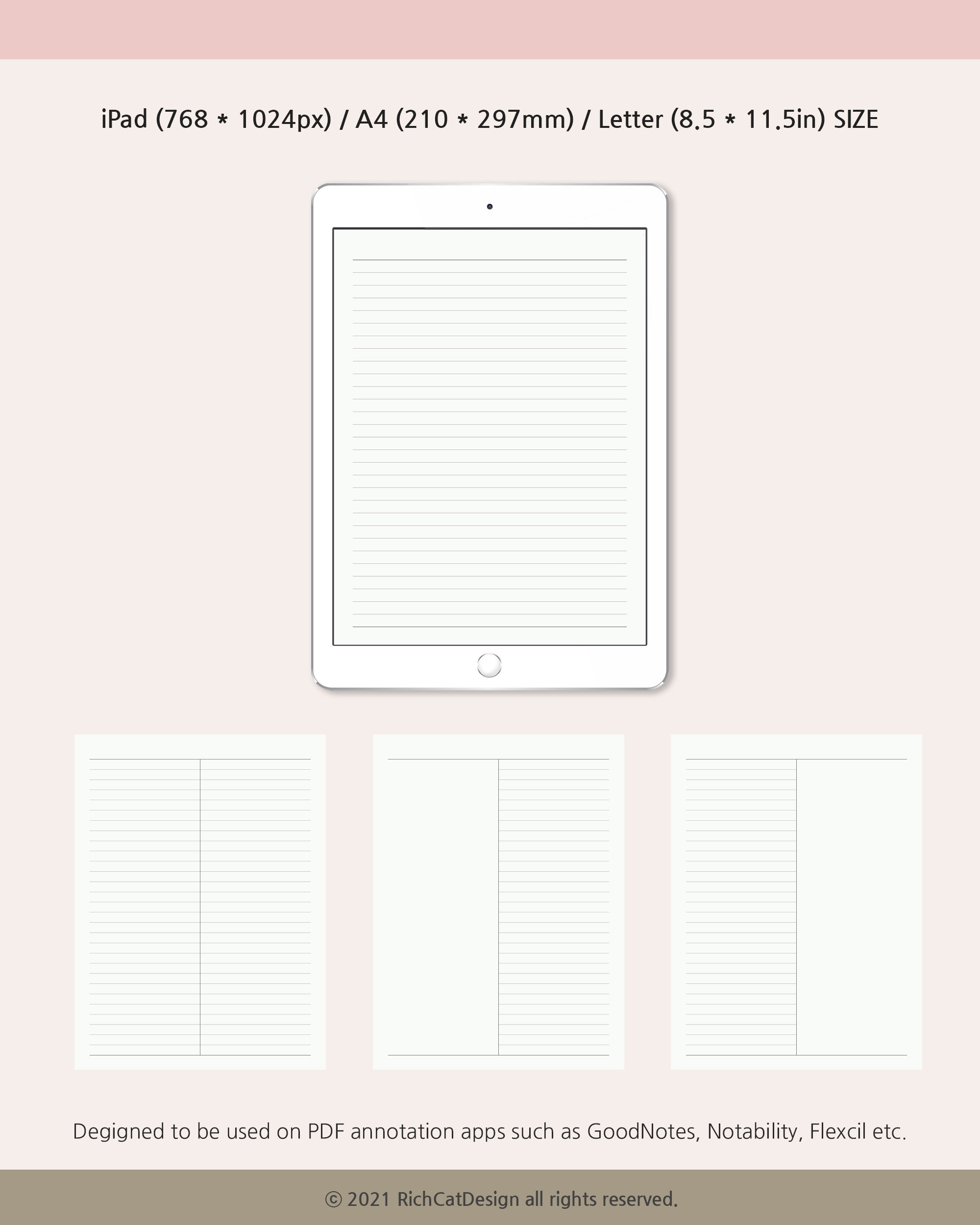 Goodnotes Template, Digital Note Taking Template, Basic Note Bundle ...