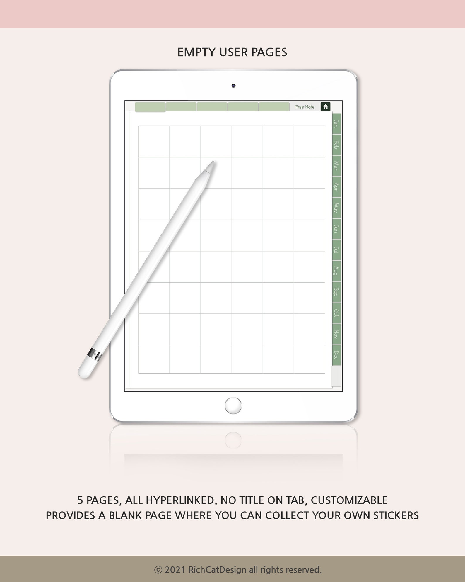 Digital Weekly Planner, Green Digital Planner, Weekly Planner ...