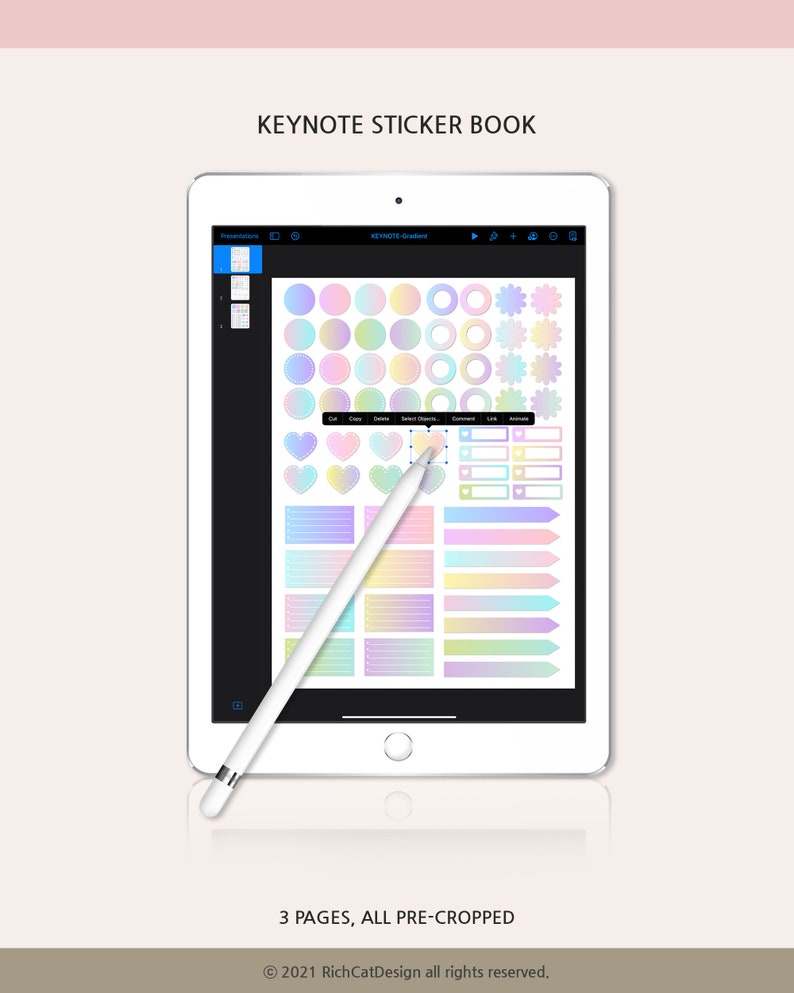 Gradient Digital Stickers PNG Stickers Ipad Stickers - Etsy