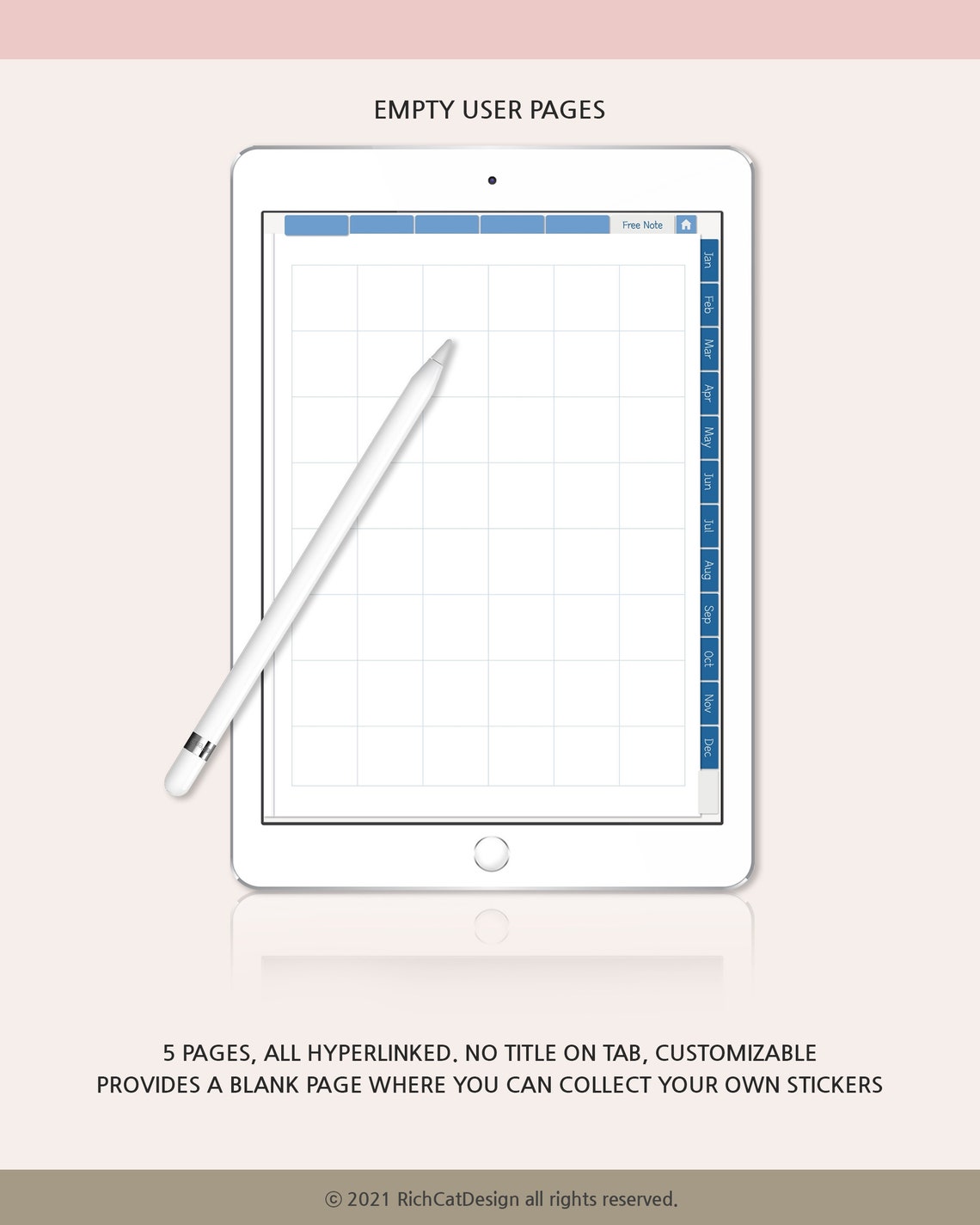 Digital Weekly Planner, Blue Digital Planner, Weekly Planner, Goodnotes ...