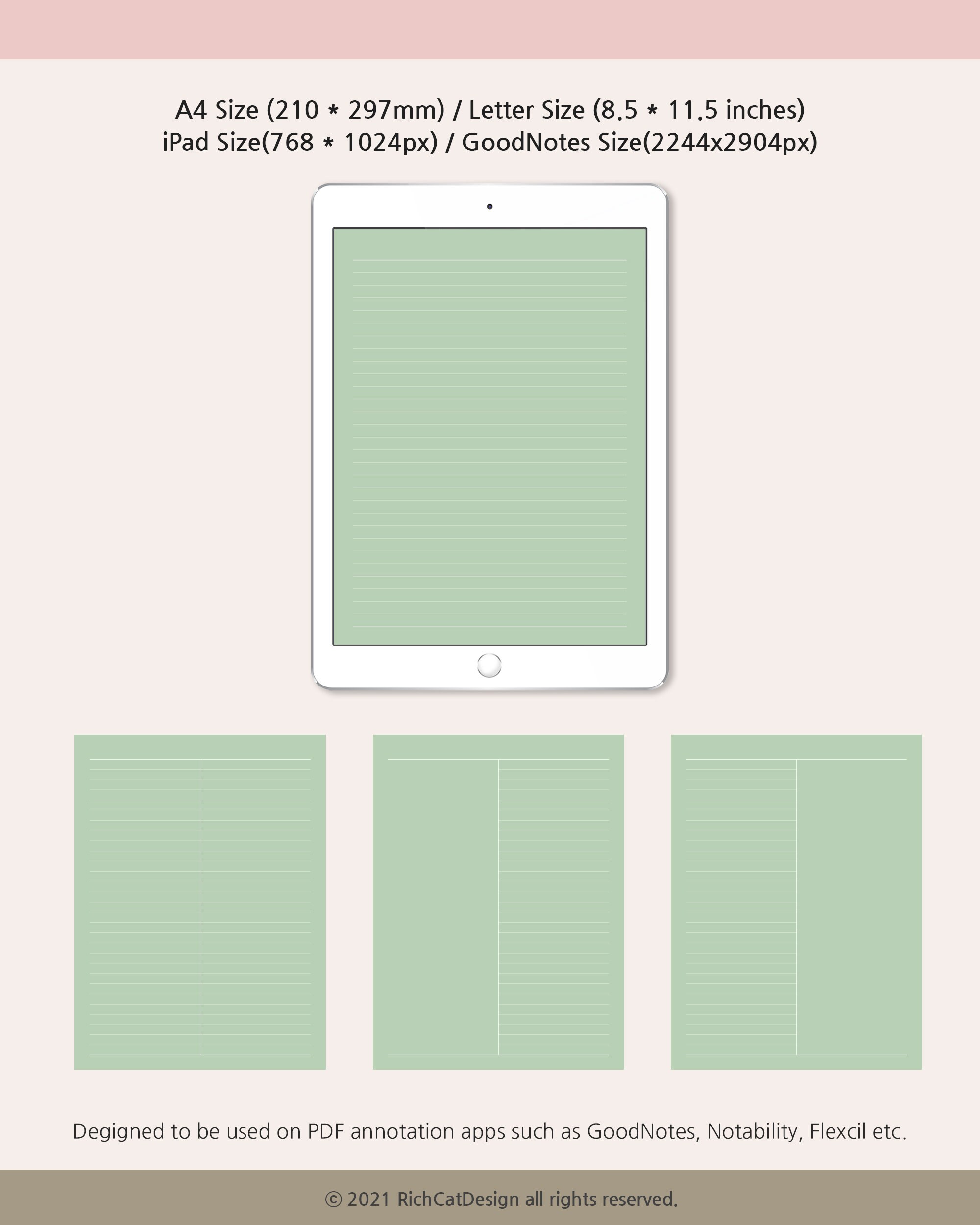 Goodnotes Template, Basic Note Bundle, Digital Note Taking Template ...