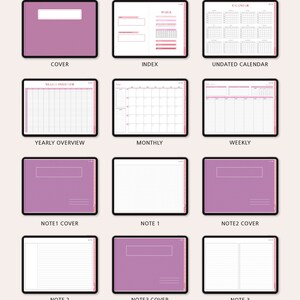 Undated Monthly Digital Planner, Pink iPad Planner, Goodnotes ...