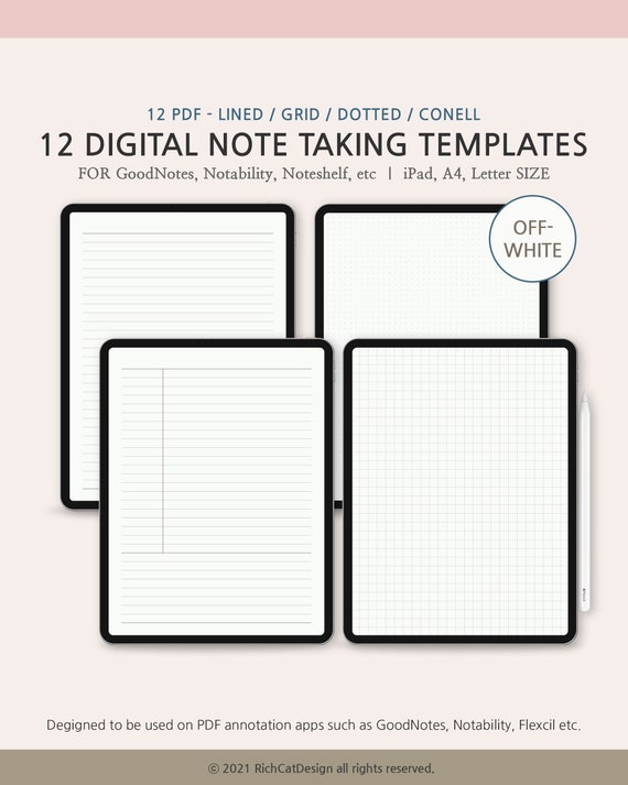Goodnotes Template Digital Note Taking Template Basic Note - Etsy