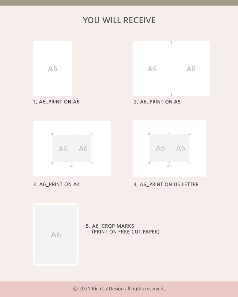 A6 Monthly Printable Planner Insert, Undated Planner Template, Month on ...