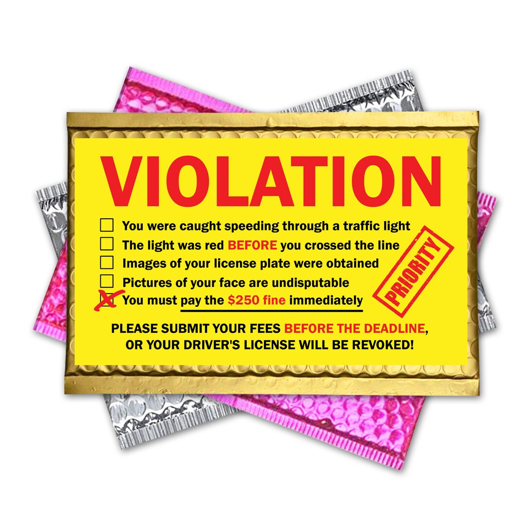 Fake Violation Funny Prank Mail Gets Sent to Your Friends for - Etsy