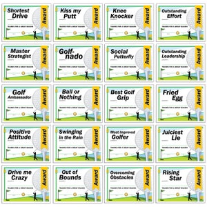 Funny Golf Awards: 100 End of Season Certificates (digital Download) - Etsy