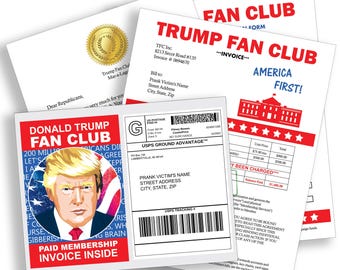 Donald Trump Fan Club Fake Donation - Prank Mail Letter - 100% ...