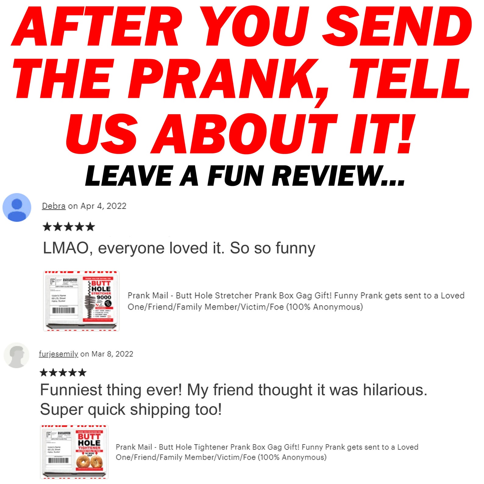 Prank Mail Glitter Pubes Prank Box Gag Gift Funny Prank - Etsy