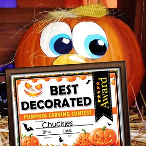 Pumpkin Carving Contest Awards: 30 Printable Certificates (digital ...