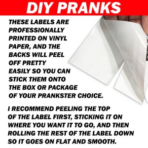 10 Prank Labels! We'll Mail You Ten 4" X 7" Funny Prank Labels, so You ...