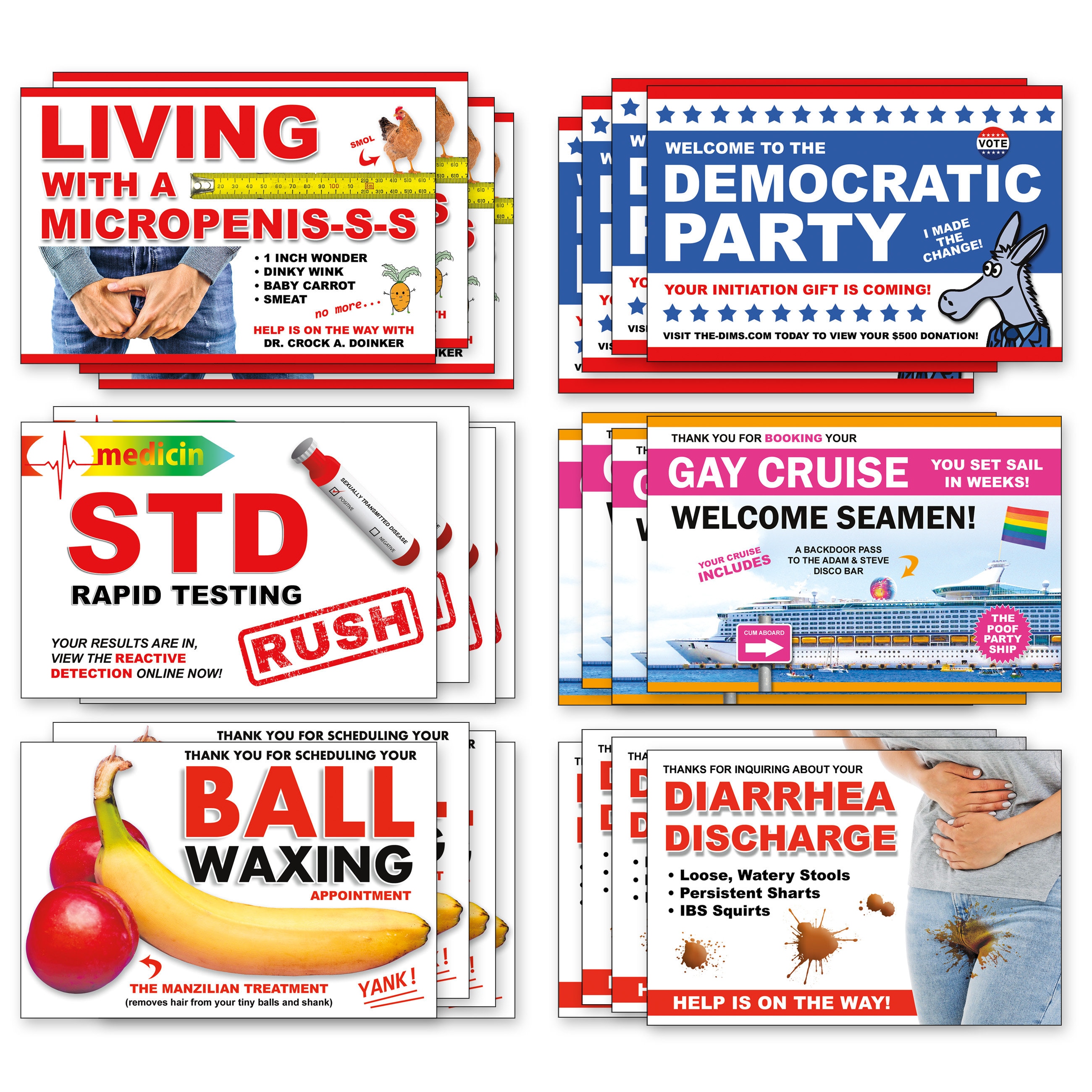 Embarrassing Prank Postcards: Variety Gag Gift Set - 24 QTY - Etsy