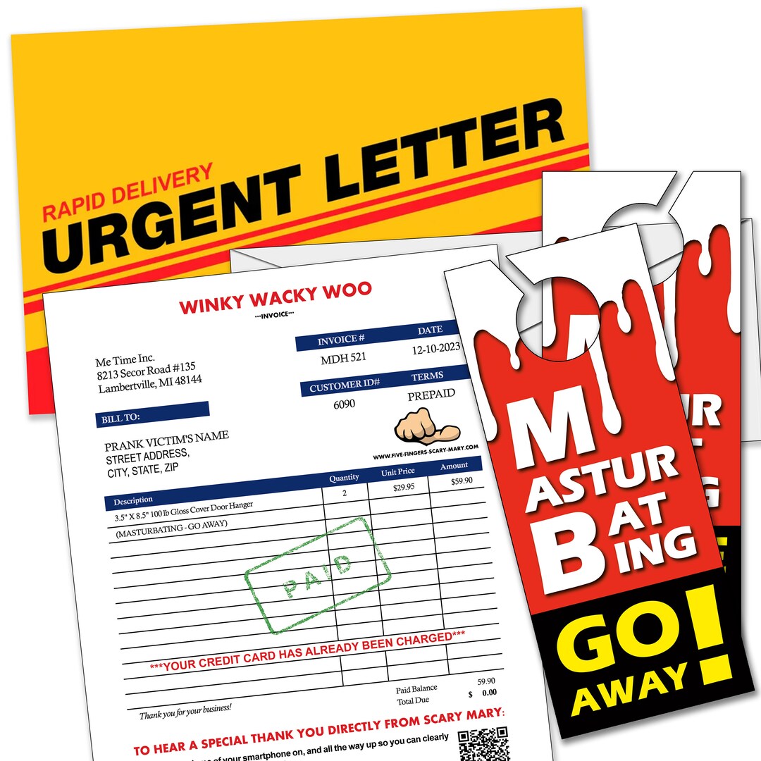 The Ultimate Masturbating Mail Prank 4 Pranks Fake Invoice, Door ...