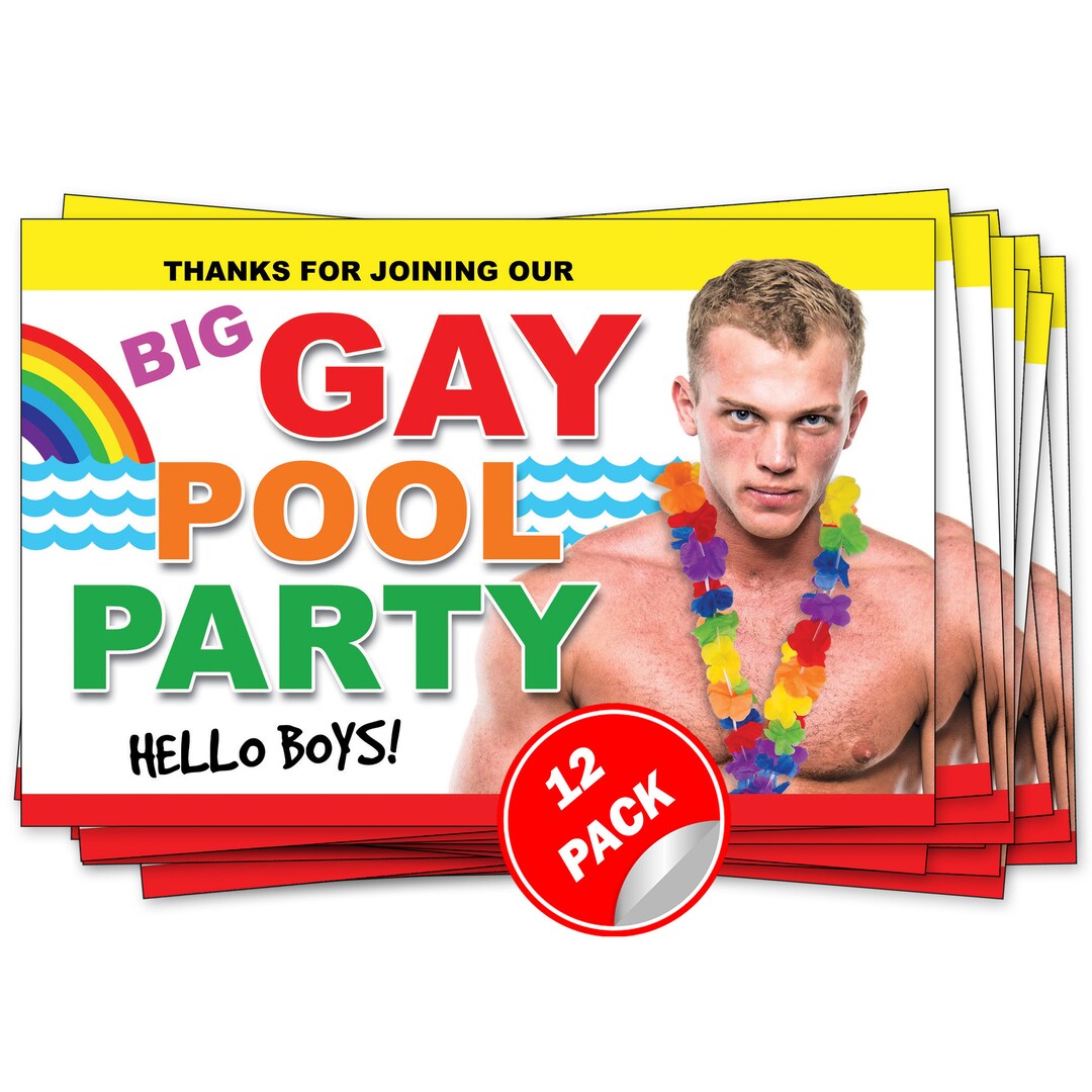 Prank Postcards 12 Pack Embarrassing Gay Pool Party Sent to YOU so You ...