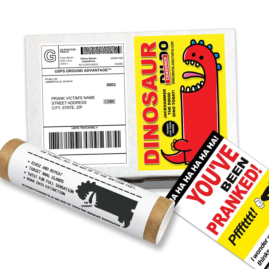 Dinosaur Joke Fake Product Box Prank Mailed to Embarrass Your Friends ...