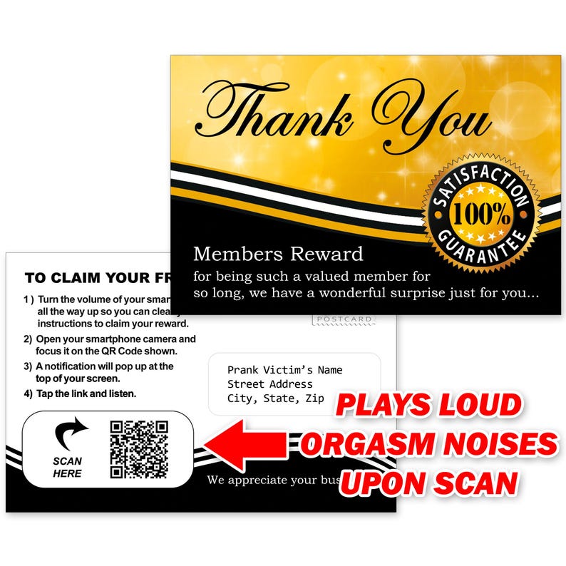 Embarrassing Prank Postcards: Members Reward Gag - Set of 12 - Etsy