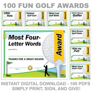 Funny Golf Awards Certificates - Etsy