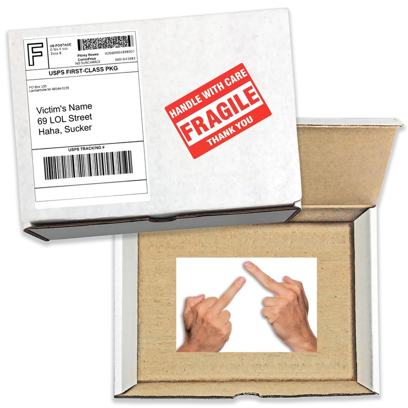 Double Middle Finger Prank Box: Anonymous Gag Gift - Etsy