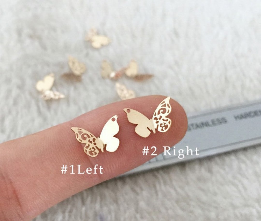 10.5x7.5mm 14K Gold Filled Butterfly Charm, Butterfly Charm With 1 Hole ...