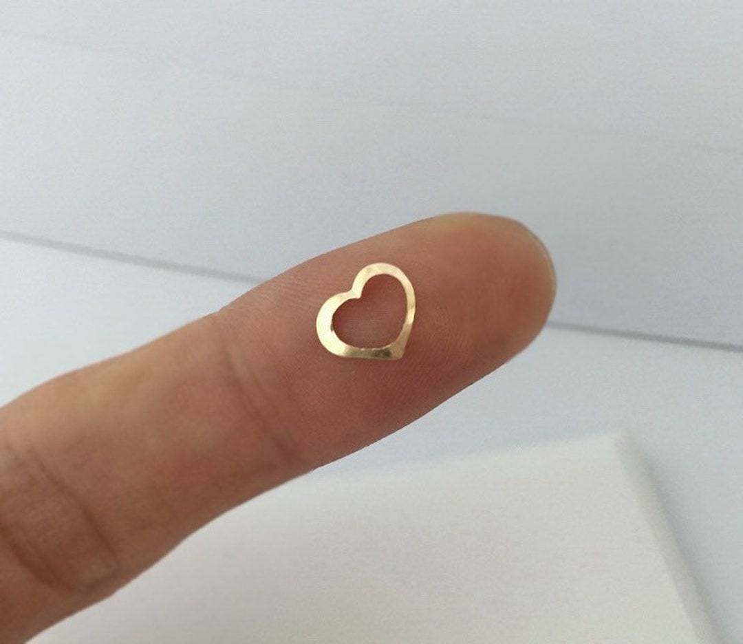 8.4x7mm 14K Gold Filled Floating Heart Charm, Dainty Heart Charm ...