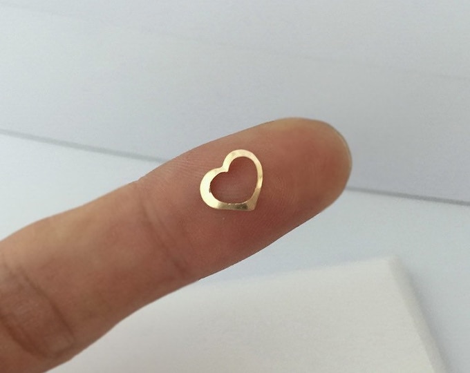 Tiny Gold Floating Heart Necklace - Gold Filled Floating Heart Charm on ...