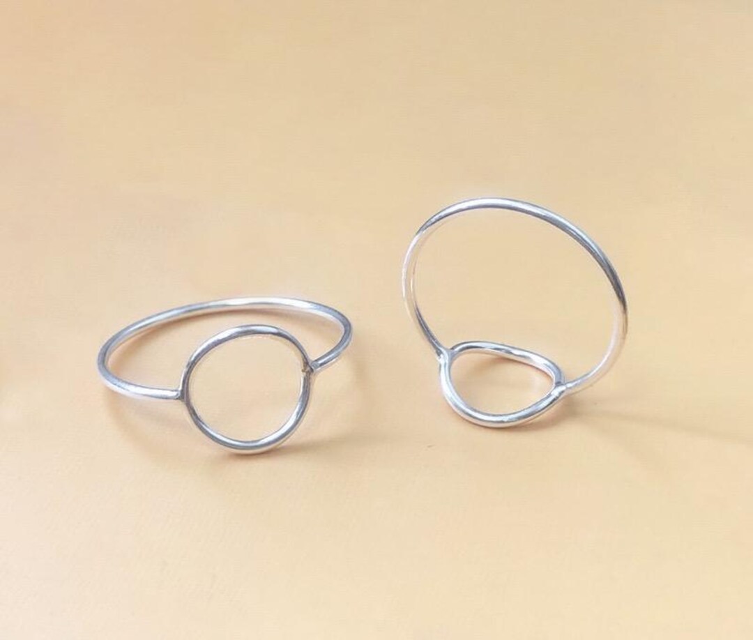 1mm 925 Sterling Silver Open Circle Ring, Karma Ring, Stacking Ring ...