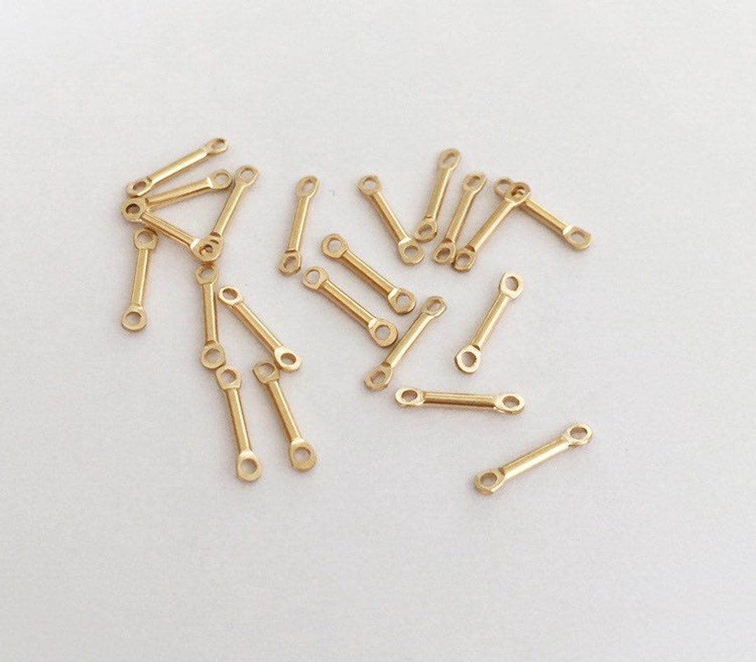5 Pcs 8.4mm Long 14K Gold Filled Bar Connector, Two Hole Links, Stick ...
